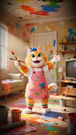 Kitten Caught in Mischief: Drawing Everywhere and Facing Mom's Wrath! 🐱