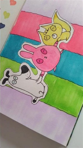 Fluffy Bunch Fan Art | Powerpuff Girls Pets 🐶🐰🐱 #artshorts