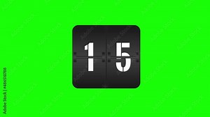 Countdown clock. Special Clock Flipping 1 Minute countdown 4K animation on Green screen - 60 seconds count up on Green screen background
