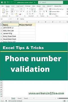 How to validate phone number in Excel?