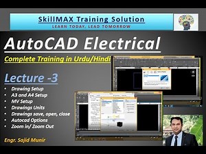 AutoCAD Lecture 3 . mvsetup, A3, A4 page setup, #units, #save drawing in autocad
