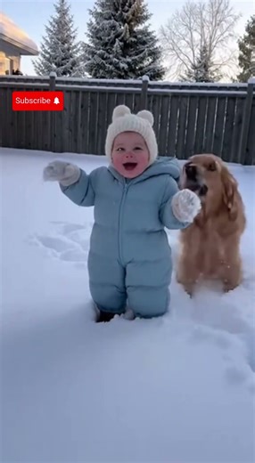 Baby & Dog See Snow for the First Time… and Their Reaction Is EVERYTHING ❄️🐶❤️