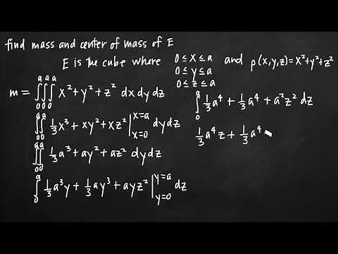 Mass and center of mass with triple integrals (KristaKingMath)