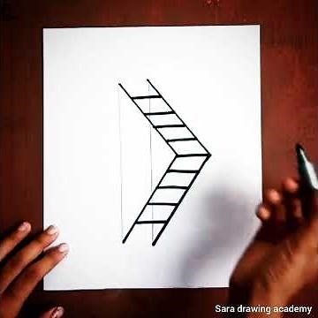 3D LADDER/How to draw an optical illusion 3D ladder/3D trick/must watch