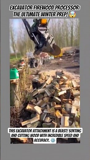 ​Excavator Firewood Processor: The Ultimate Winter Prep! 🤯 #shorts