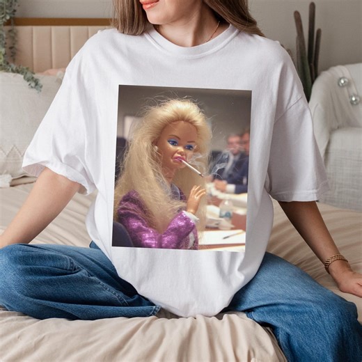 Vintage Barbie Smoking Shirt, Retro Doll Graphic Tee, Feminist Satire T-shirt, Y2K Aesthetic Top, Edgy Pop Culture Gift for Her - Etsy