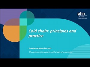 Cold chain: principles and practice for accreditation (18 September 2025)