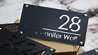 Modern Laser Cut Door Address Plaque House Number Sign Personalised Signs  | eBay UK
