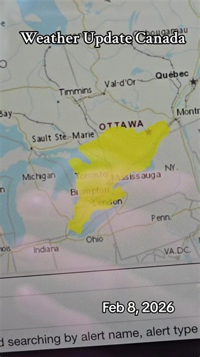 Weather Update Canada for Feb 8, 2026 Follow us on YouTube, Link in Bio #canada #winter #reporting #punjabi #trucker