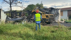 A known Meth house in the Gulf Highlands community in Port Richey located on Scallop Drive was torn down by Pasco County today. This project was spearheaded by Pasco County Commissioner Jack Mariano, the Gulf Highlands/Palm Terrace Neighborhood Watch, Pasco County Code Enforcement and Pasco County Sheriff's Office. This home was burned down in June and has been an eyesore in the community. Recently Pasco County fire has responded to several fires in the area. It is unknown if all are connected t