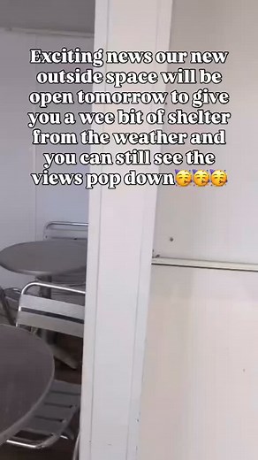 Whoop Whoop new temporary outside space opens tomorrow to give a bit of shelter from the weather -big thanks to Regency for a loan of the unit - come down for a coffee and cake 🥰#scottishbeaches #burghead #cake #beach #cablecafe #yummy | Cable Cafe Burghead