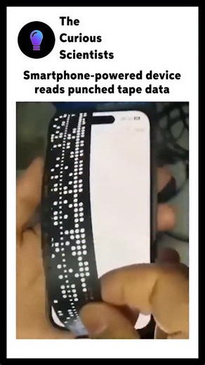 Science | Interesting | How it works on Instagram: "This video showcases the innovative use of a smartphone to read data from punched tape, an early form of data storage. The punched tape contains a series of holes in specific patterns that encode information. By connecting a device to the smartphone, the video demonstrates how modern technology can interact with and decode the data from this vintage storage method, offering a unique fusion of past and present tech. All rights reserved to the or