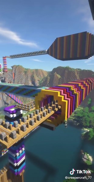 Building a Roller Coaster in Minecraft | Part 8! #minecraft #minecraftviral #creepercraft #creepercraft_77 #minecraftrollercoaster #minecraftachterbahn #minecrafttimelapse