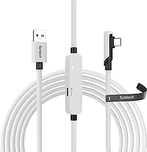 Syntech Link Cable 16FT Compatible with Meta/Oculus Quest 2 Accessories VR Headset, Separate USB C Charging Port for Sufficient Power, USB 3.0 to Type C Cord Light for Steam VR/Gaming PC, USB Cables