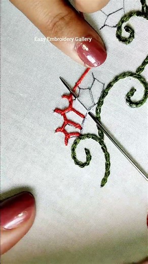 Floral Crown Vine Border Hand Embroidery For Beginners #viral #viralshort #handembroidery