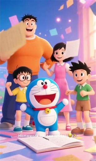 Doraemon Homework Struggle 😂📚 | Funny Cartoon for Kids