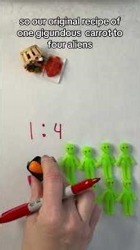 Solving a Ratio Story Problem by Scaling (Spaceships, Aliens, and Carrots)