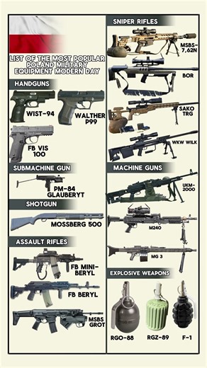 List of the Most Popular Poland Military Equipment Modern day #shorts