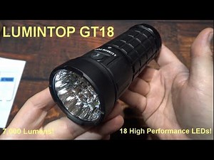 LUMINTOP GT18 Flashlight Kit Review! (Impressive Beam, 7,000 Lumens, 18 High Performance LEDs!)