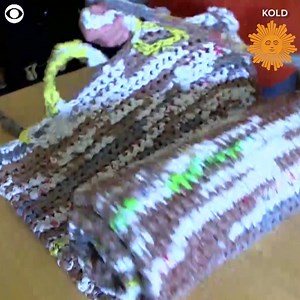 A couple in Arizona is trying to help the homeless by spreading a little warmth. Check out how they're making a difference, one plastic bag and crochet stitch at a time. https://cbsn.ws/2VmNcbt | CBS Sunday Morning