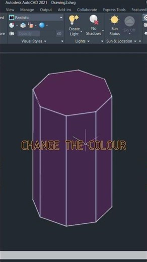 How to Draw an Octagonal Prism in AutoCAD