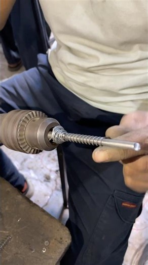 Small Compression Spring Made on Hand Drill Machine #shorts