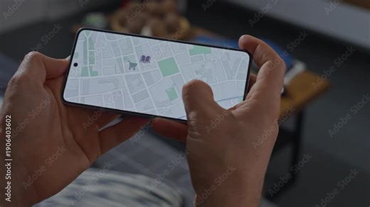 Navigation Setup Process, Person Utilizes Realtime GPS And Map To Direct Service Stops Precisely