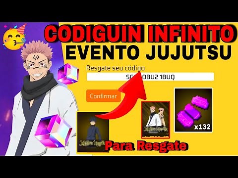 NOVOS CODIGUIN INFINITO PARA RESGATAR 🥳 DO NOVO EVENTO JUJUTSU CODIGUINHOS FREE FIRE