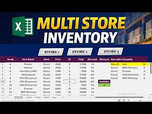How To Make Excel Inventory for Multiple Stores | Store Wise Stock Tracking | SUMIF + INDIRECT
