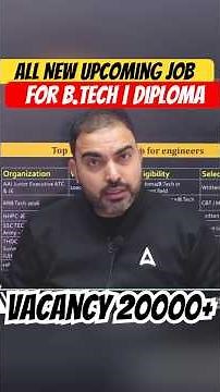 2026 में 20000+ Jobs Confirm 😱 | Diploma & B.Tech Engineers | Big Govt Recruitment