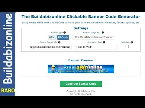 Creating Clickable Banner Codes | Buildabizonline