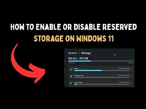 How to Enable or Disable Reserved Storage on Windows 11