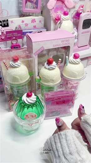 ʚ 🍒 SANRIO SODA🥄 ɞ | #bonnielabstudio #cutestuff #fyp #unboxing #viral #sanrio #creamsoda #ที่ตัดเทป #jellypudding