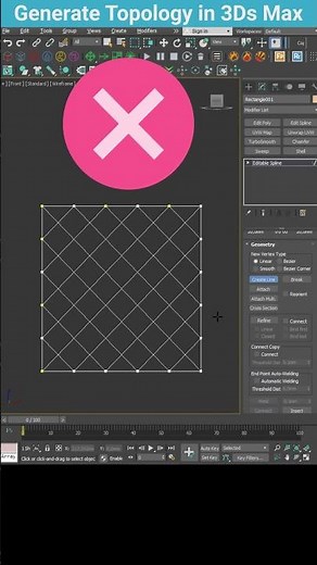 Mastering Polygonal Topology: Creating Rhomboid Grid in 3Ds Max #shorts #tips #3dsmax #topology