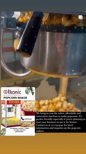 FUN FACT 🥳😄 Did you know that the first commercial popcorn machine was invented by Charles Cretors in the late 19th century? I bet you didn't but now you know 🤗😊 Here is the Ikonic Popcorn Maker that's affordable, efficient, easy to use and maintain. Call us on 0707 414141 #machinery #popcorn #business #ikonic | Ikonic Agricultural Machines