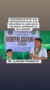 6.8K views · 235 reactions | Pakikinegen//Bityala nu representative ni Dr. Jojo Sinolinding Jr. kano General Assembly nu HDD GS a nabaton siya sa Camp Darapanan kano Dec.21,2025. #MasMatatagNaBangsamoro #followersreels #followers | Puns Soy Vlog | Facebook