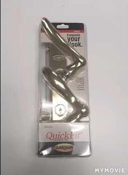 Larson quickfit brass curved storm door handle