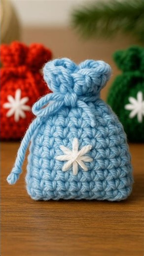 Crochet a Simple Gift Bag for Seasonal Gifting 🧶🎁 #shorts