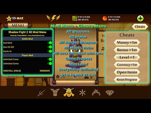 Shadow Fight 2 Special Edition Mod Menu | God Mod One Hit Kill Dumb AI Level 99, Fully Unlocked