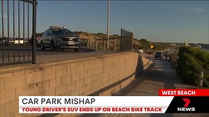 A young driver has been left unharmed but a little embarrassed following a crash at West Beach. Download the 7NEWS app: 7news.link/7newsapp #7NEWS | 7NEWS Adelaide