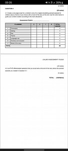 Question 4.1Create a one-page script for a children's story fo... | Filo