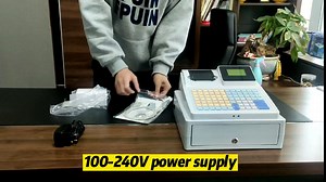 Electronic Cash Register with Receipt Cash Box with Key, Cash Register with Member Management Function, 81 Keys Raised Keyboard, Cash Register for Retailer,Supermarket,Grocery,Convenience