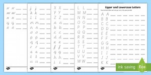 Upper and Lowercase Letters Tracing Worksheets