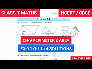 Perimeter and Area | Exercise- 9.1 Q-1,2,3,4 Solutions | Class 7th Maths | Chapter 9 | NCERT CBSE