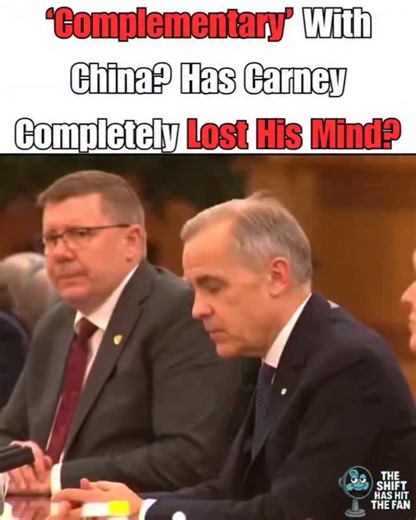 The Shift on Instagram: "Mark Carney is out here calling Canada’s relationship with China *complementary.* Complementary to what, exactly? Their surveillance state? Their habit of stealing IP? Their talent for turning partnerships into leverage and dependency? Because historically, that’s how this movie ends. China doesn’t do win-win. It does China-wins-now-and-you-find-out-later. That’s just basic pattern recognition. So when Carney sits at a table and sells this as some kind of balanced, mutua