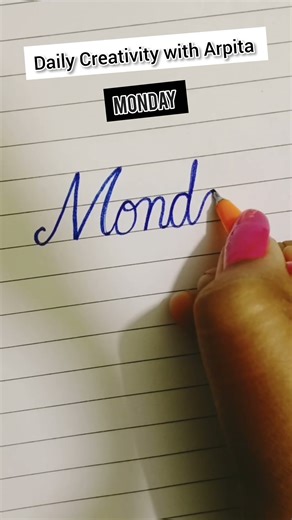 Monday - How to Write English Cursive Writing Daily Usable Words l Cursive Handwriting Practice