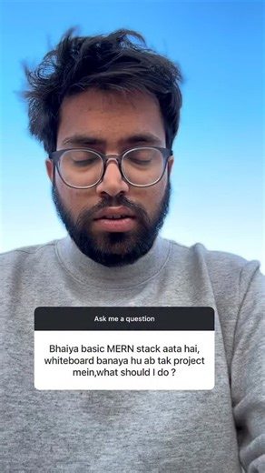 Deepanshu Udhwani on Instagram: ""Bhaiya basic MERN stack aata hai, whiteboard banaya hai ab tak... ab kya karun? Konse projects banaun?" 🤔 First of all — you're already ahead of 90% freshers. MERN aata hai + whiteboard bana liya = solid start. 💪 But ab aage kya? Here's the honest truth: Whiteboard project is GOOD, but it's becoming common now. You need projects that make recruiters STOP and NOTICE. Here's what to build next: 🔥 Level 1 — Solid foundation projects: → Real-time chat app (Socket