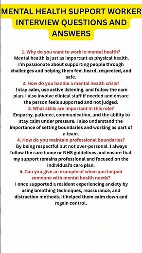 Mental Health Support Worker Interview Questions and Answers #nhs #jobinterview #supportworker