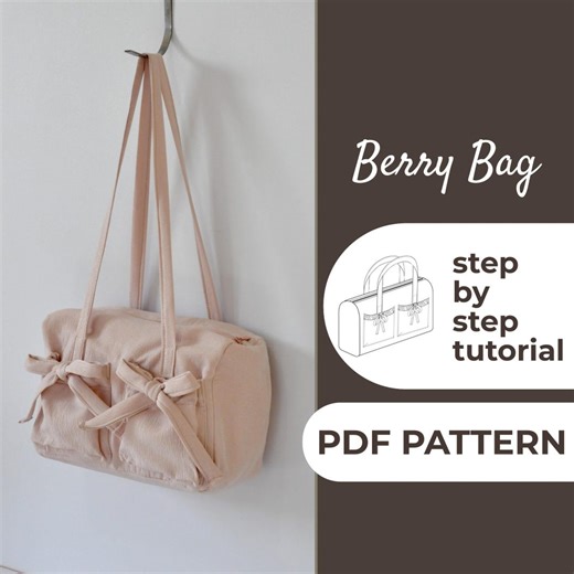 Shoulder Bag Sewing Pattern | Girly Coquette Bag, Rectangle Bag | Pattern + Detailed Illustration Instruction | A0, A4 & Us-letter - Etsy UK