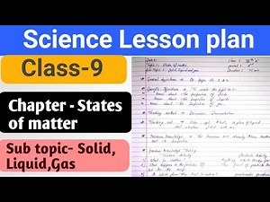 Science lesson plan | Class- 9 | Chapter - States of matter | Topic- Solid,Liquid,gas | B.Ed
